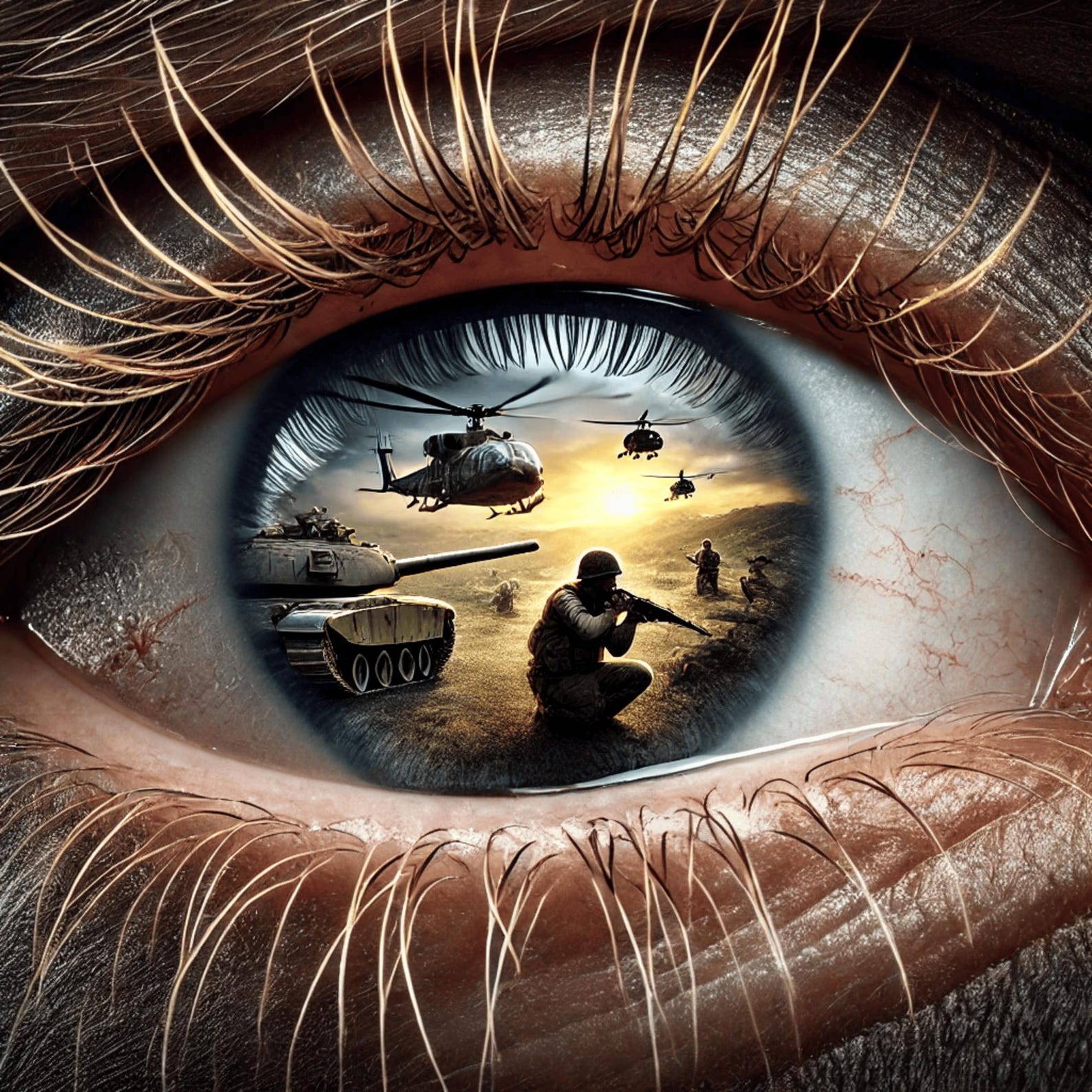 Soldier Eye Reflection Digital Art – Military Battlefield Print ...