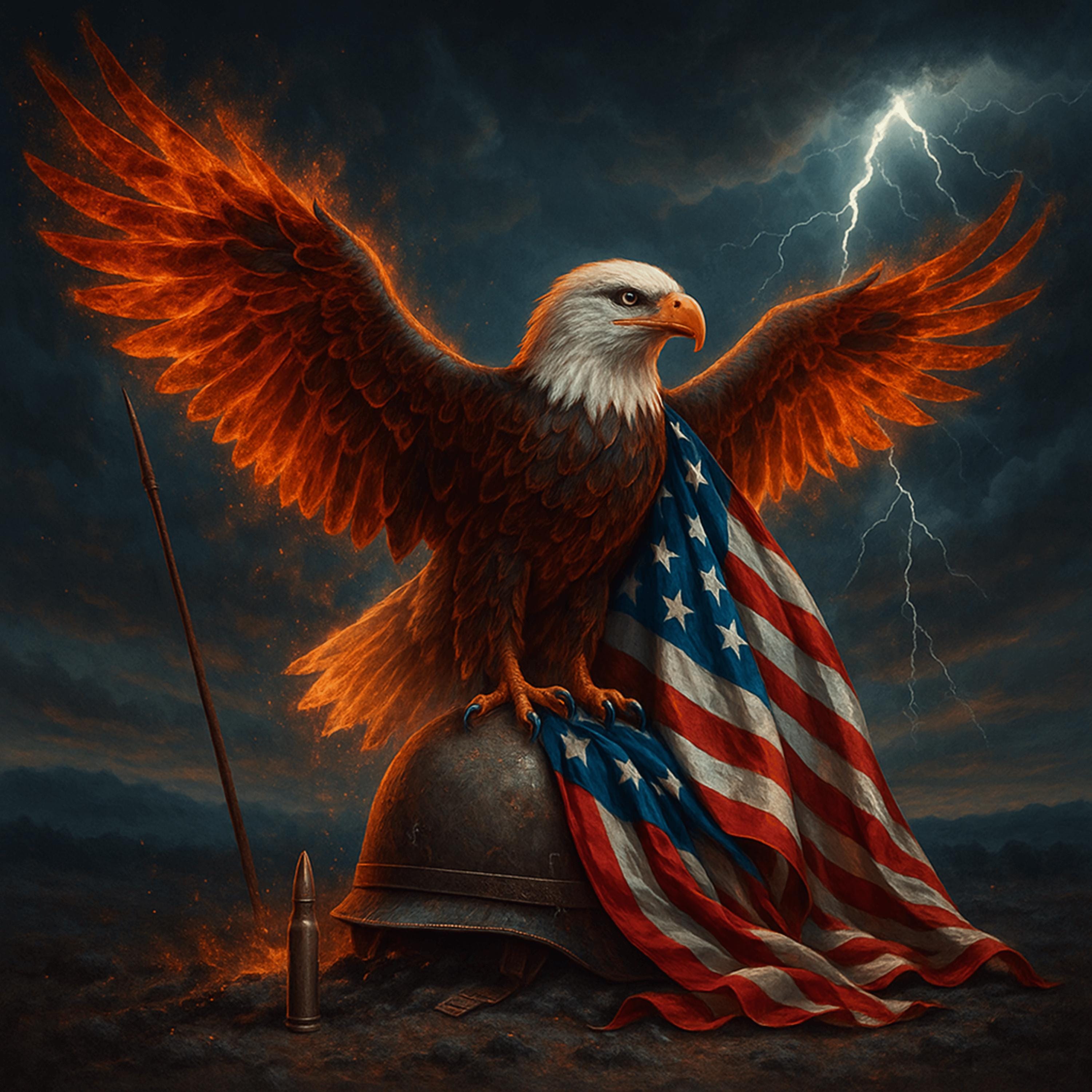Patriotic Eagle Art – American Flag Lightning Wall Print | USA Freedom ...