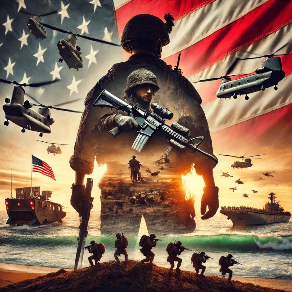 Military Tribute Digital Art | Patriotic Soldier & American Flag Print | Armed Forces Wall Decor ...