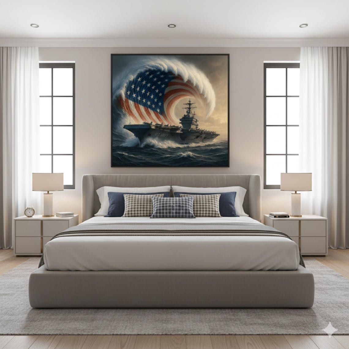 Patriotic Navy Art – American Flag Wave Aircraft Carrier Wall Art - Etsy