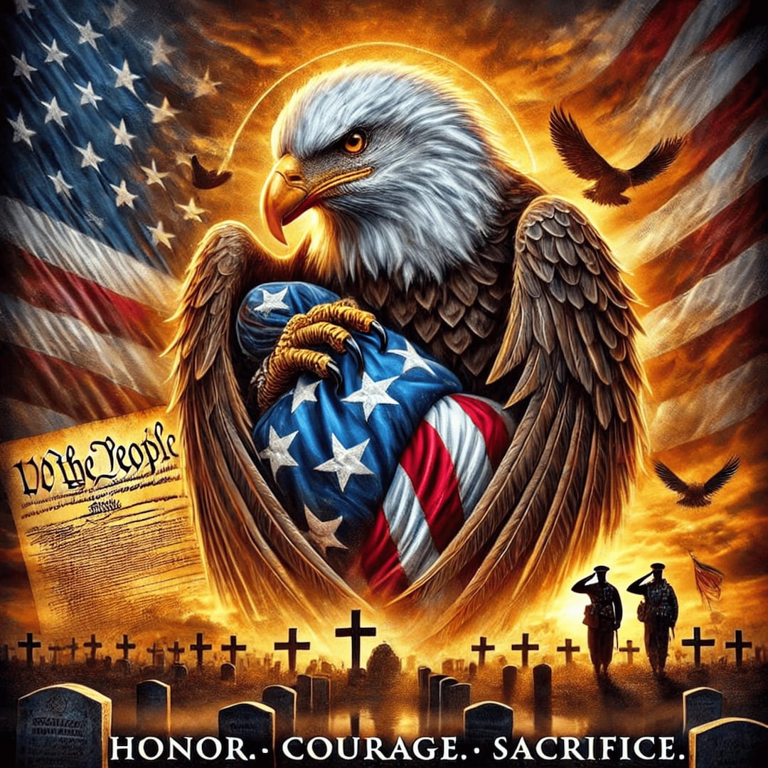 Bald Eagle Military Tribute Digital Art – American Flag and ...