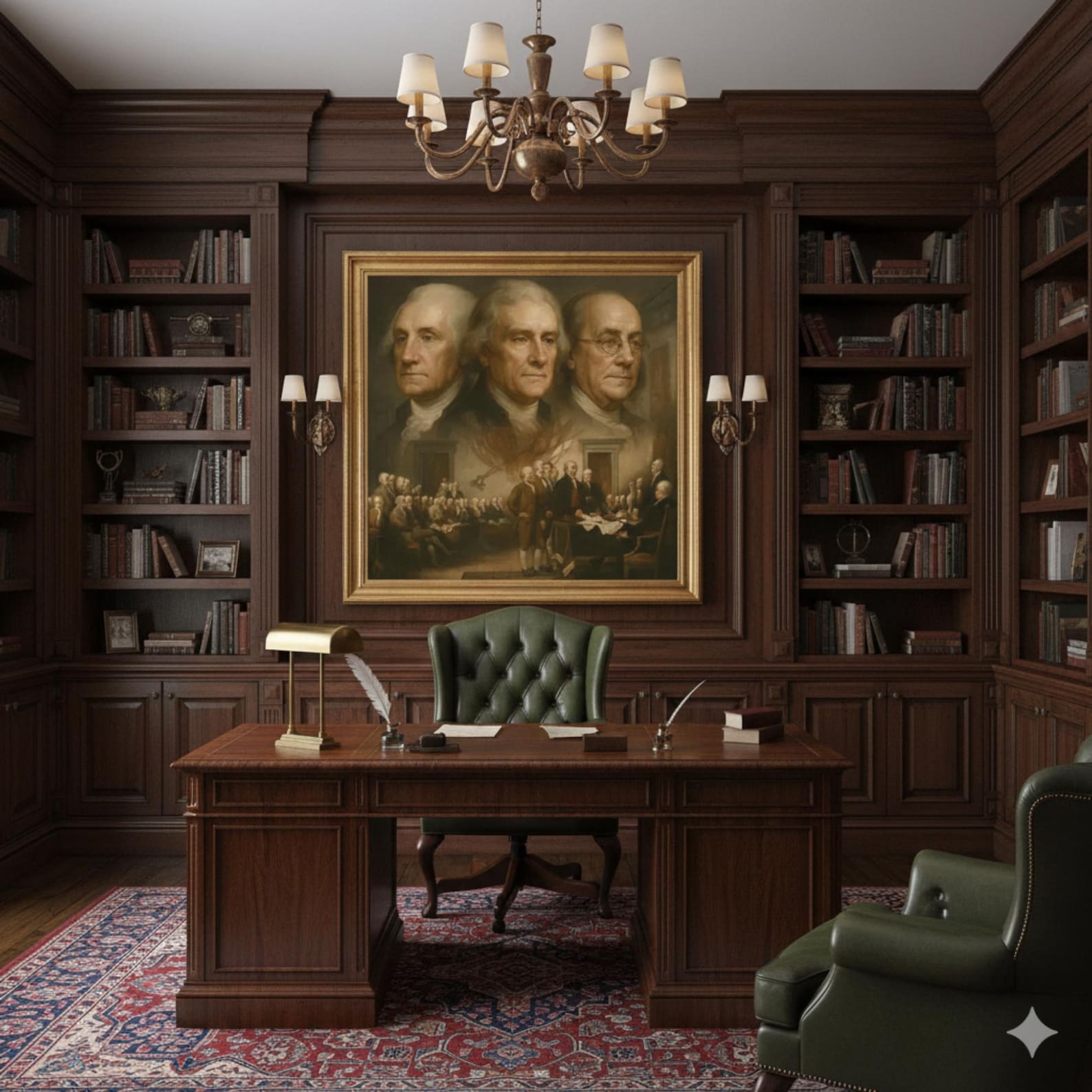 Founding Fathers Art – Hyper-realistic Double Exposure Patriotic Wall ...