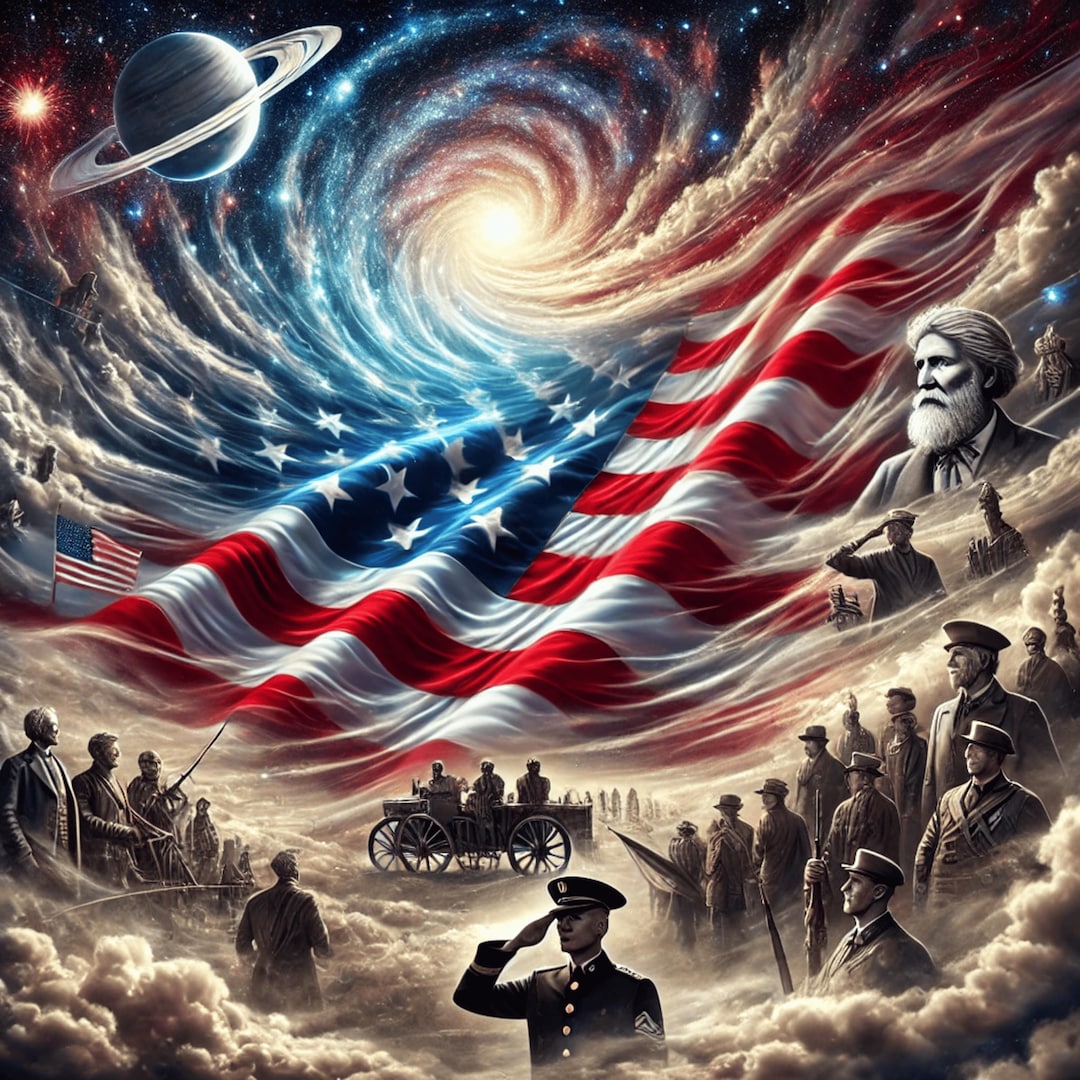 Cosmic Flag Art | Galaxy Patriotic Print | American Stars Digital ...