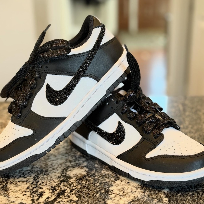 Black Sparkly Nikes Woman - Etsy