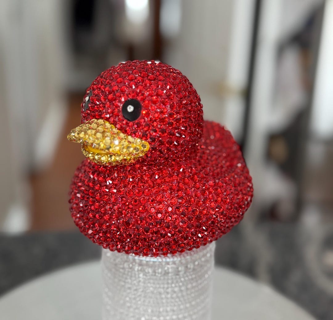 Ruby - Red Rhinestone Rubber Duck - 5" Bling Duck - Glass Rhinestones ...