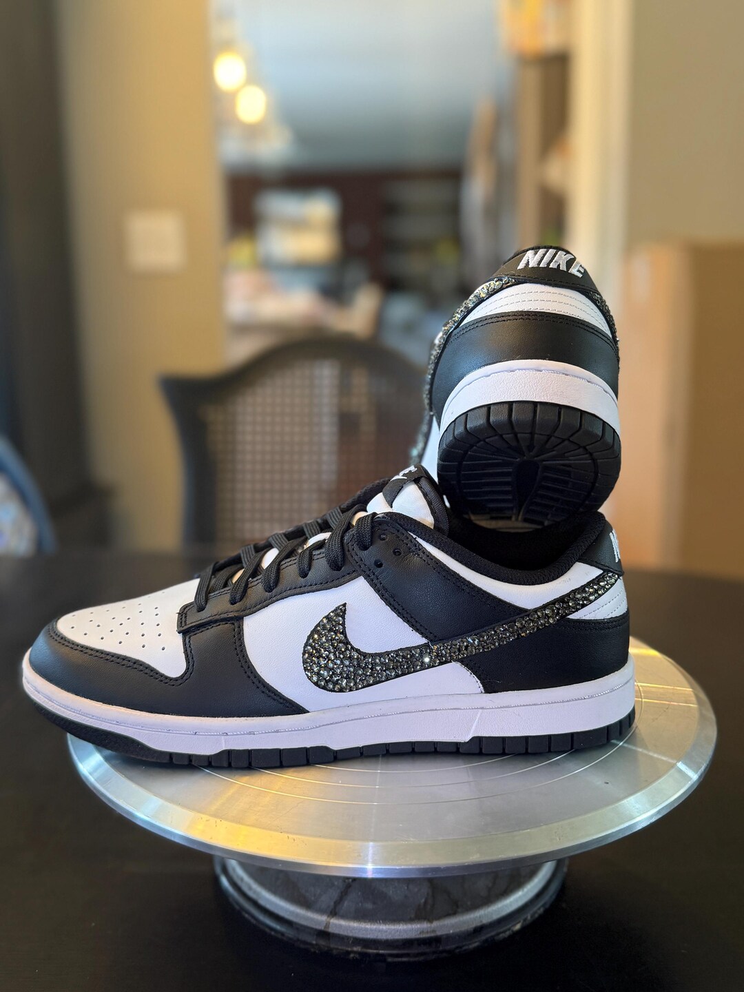 Blinged Out Nike Dunks | Hand-placed Black Diamond Glass Rhinestones ...