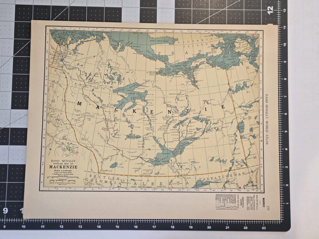 Vintage 1927 Rand Mcnally Map Mackenzie, Canada 14"x11" - Etsy