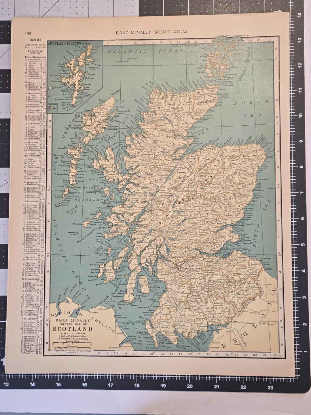 Vintage 1927 Rand Mcnally Map of Scotland 14x11 - Etsy