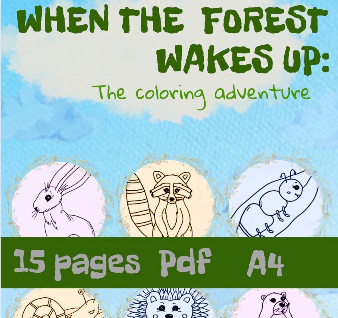 15 Coloring Pages | Forest Animals | Hand Drawn | Coloring Book ...
