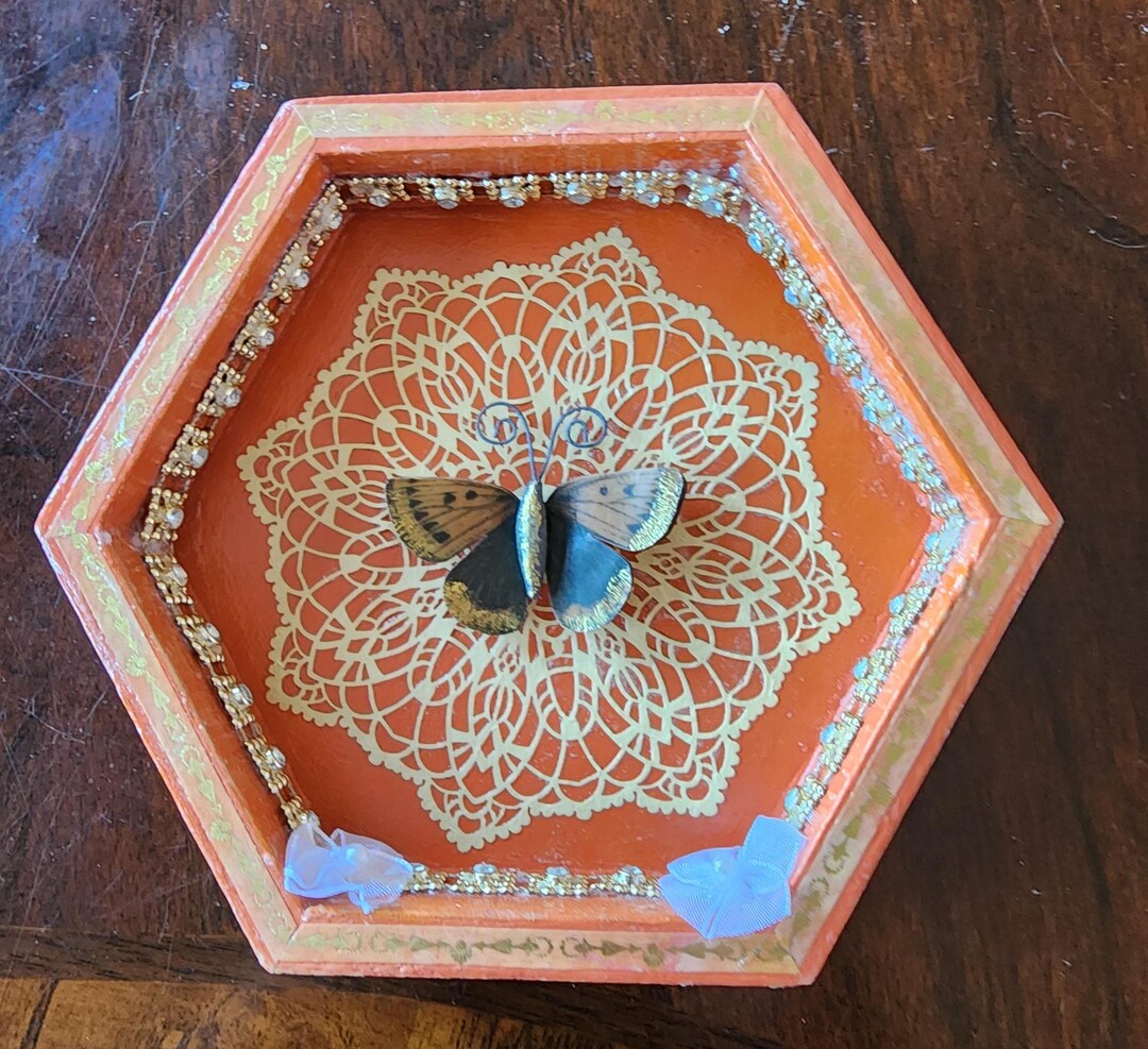 Mini Hexagon Shadow Box - Butterfly - Etsy