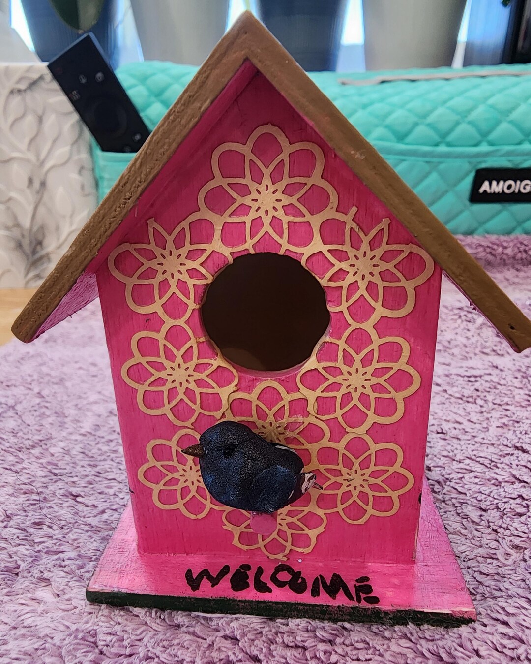 Painted Wooden Mini Bird House - 2 Variations - Etsy