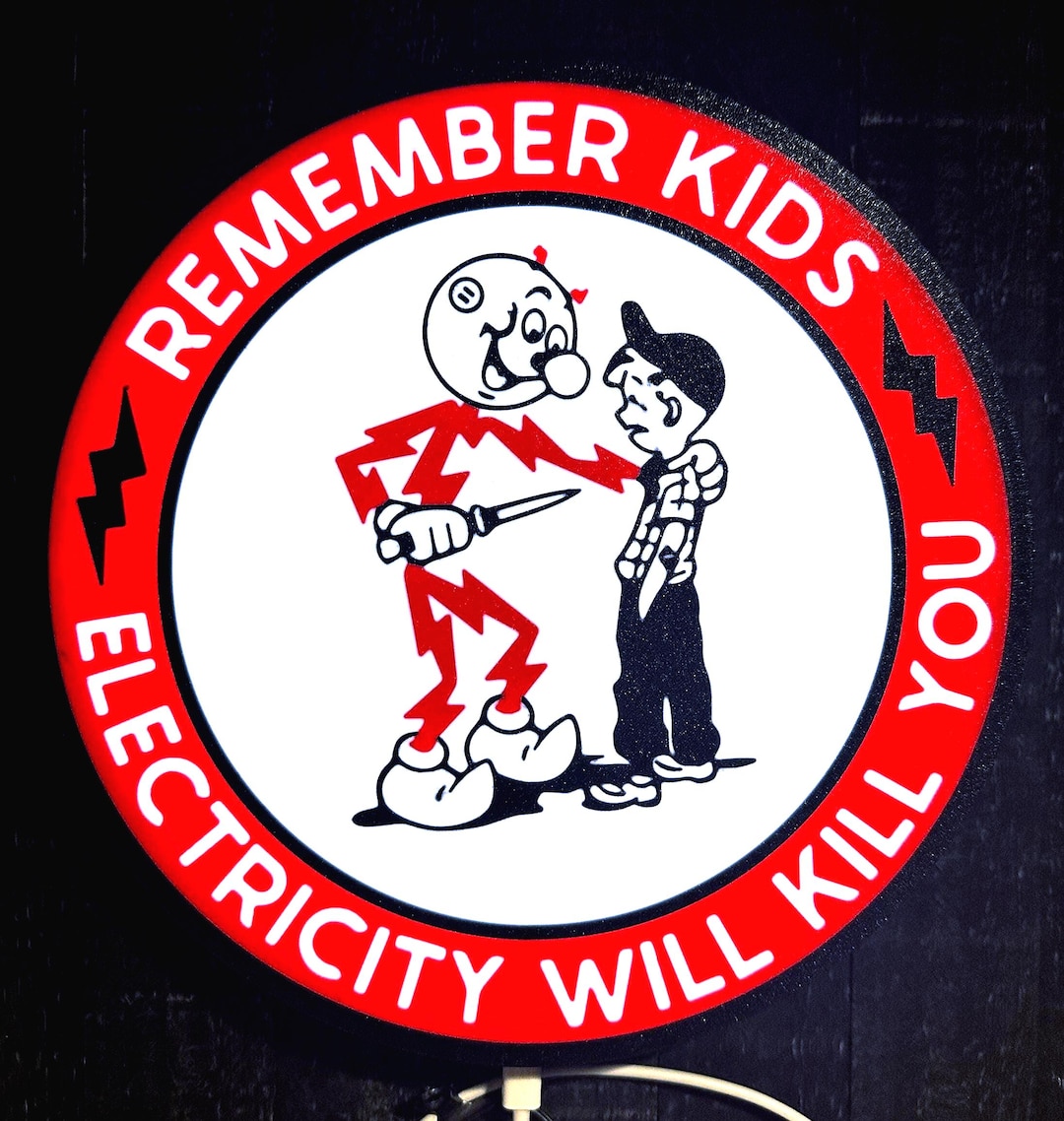 Reddy Kilowatt Light Sign - Remember Kids Electricity Will Kill You! - Etsy
