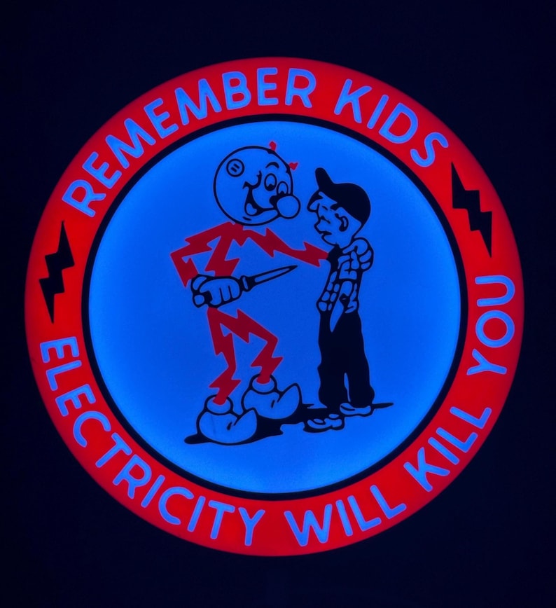 Reddy Kilowatt Light Sign - Remember Kids Electricity Will Kill You! - Etsy