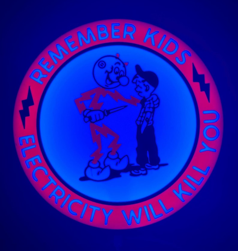 Reddy Kilowatt Light Sign - Remember Kids Electricity Will Kill You! - Etsy