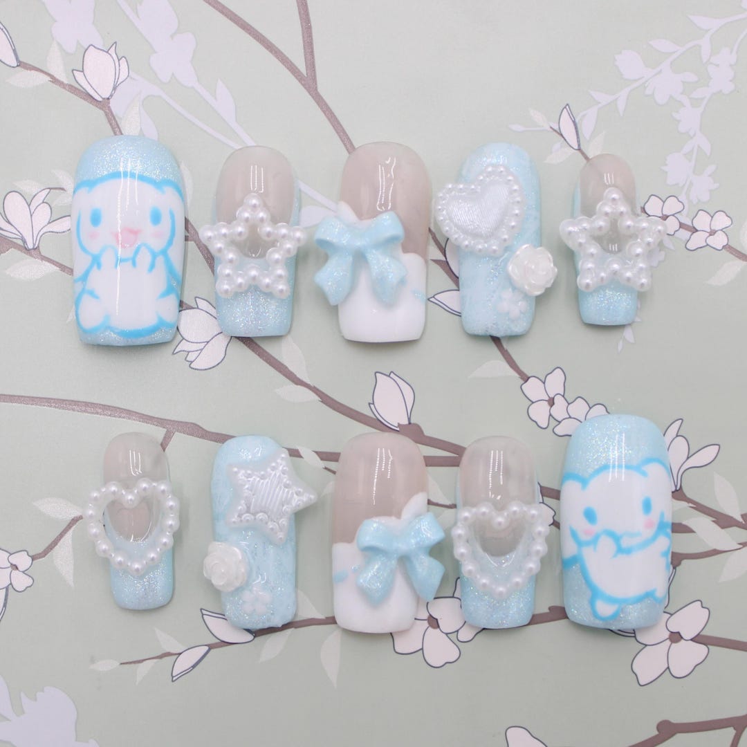 Cinnamoroll Inspired Press on Nails/made to Order/handmade/kawaii ...