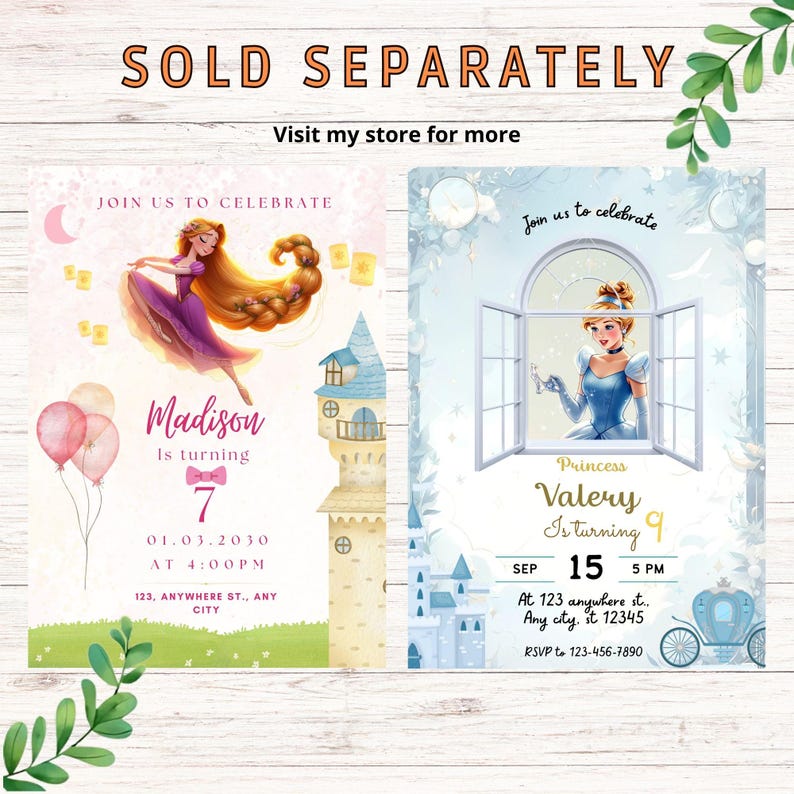 Rapunzel From Tangled Birthday Invitation / Printable Editable & Photo ...