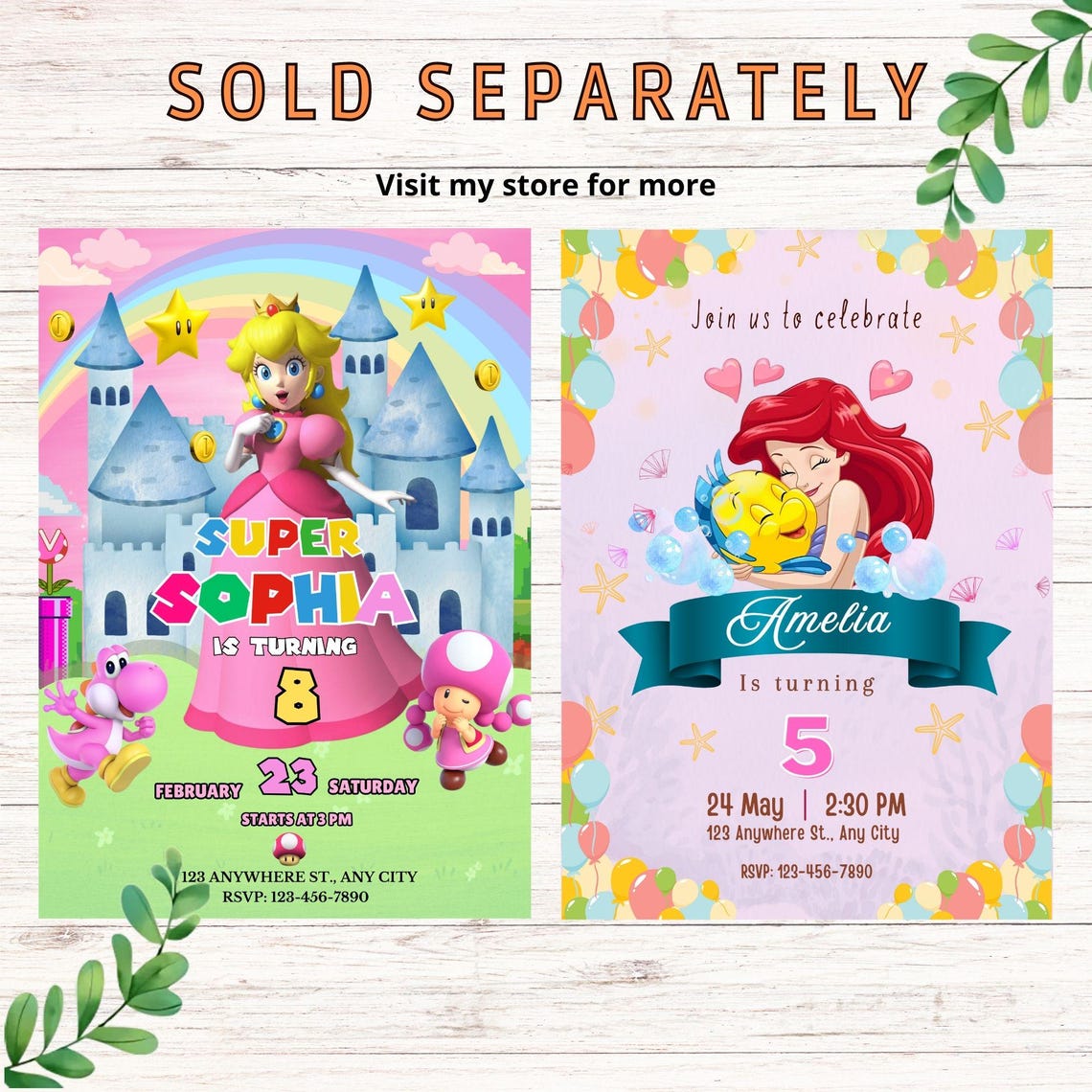 Editable Princess Birthday Invitation With Photo / Personalized Digital ...