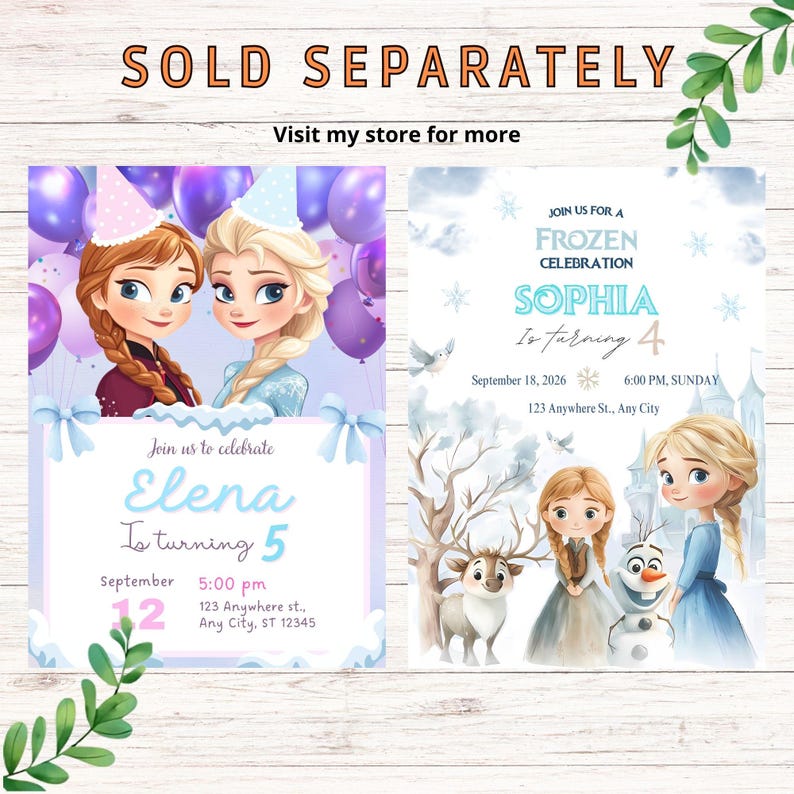 Elsa Birthday Invitation – Frozen Party Template (5x7, Editable) - Etsy