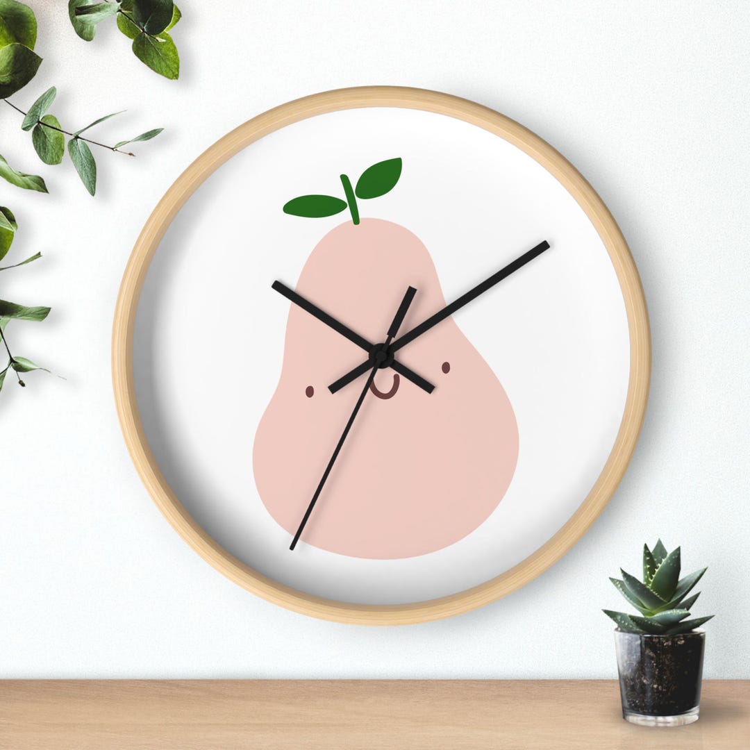 Pear Wall Clock: Kawaii Nursery Decor, Gift for Fruit Lovers - Etsy