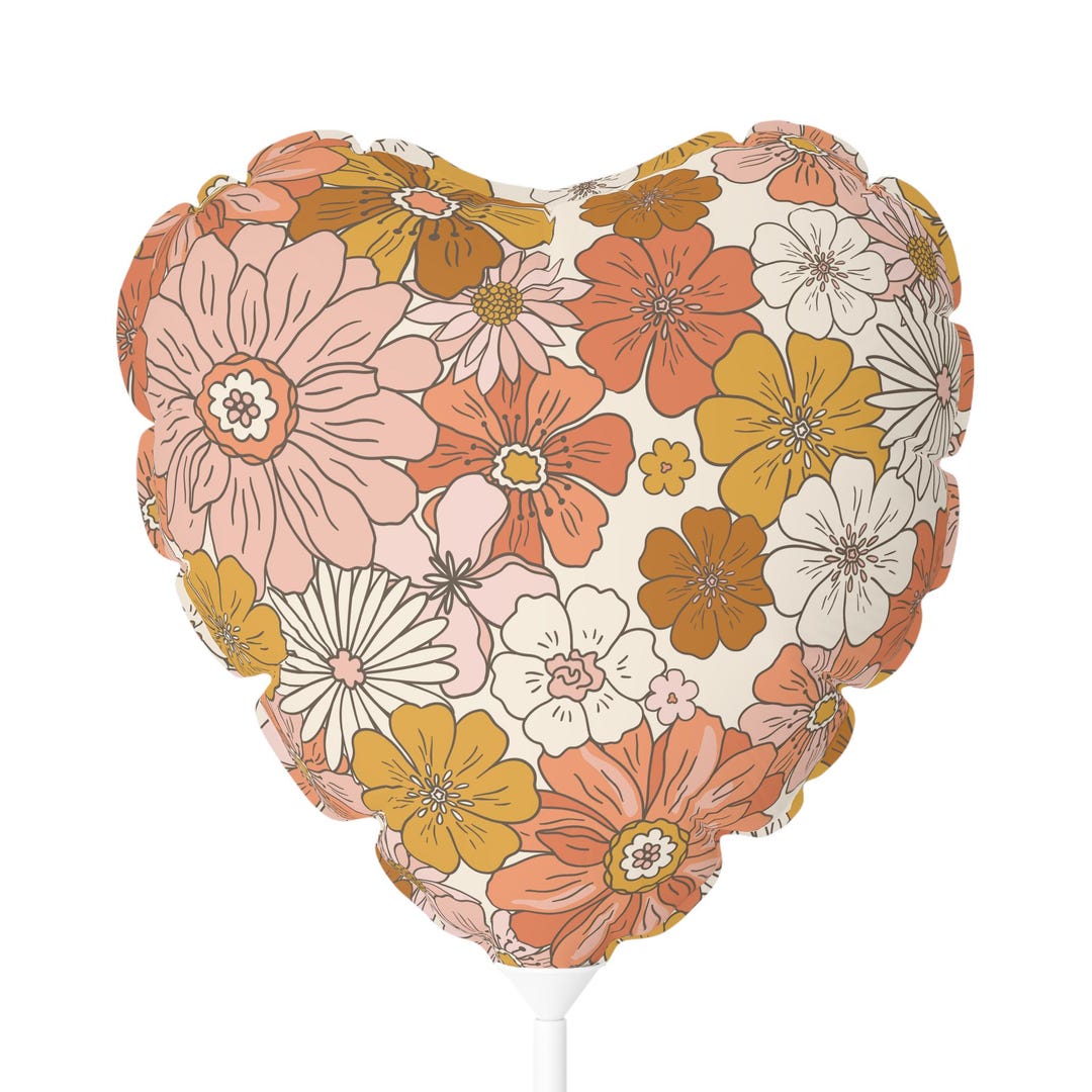 Retro 70s Heart Balloons: Vintage Party Decorations - Etsy