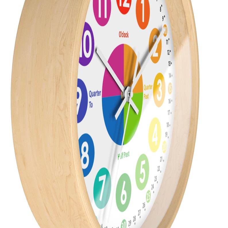 Kids Learning Clock: Educational Wall Decor, Classroom Teach Time - Etsy