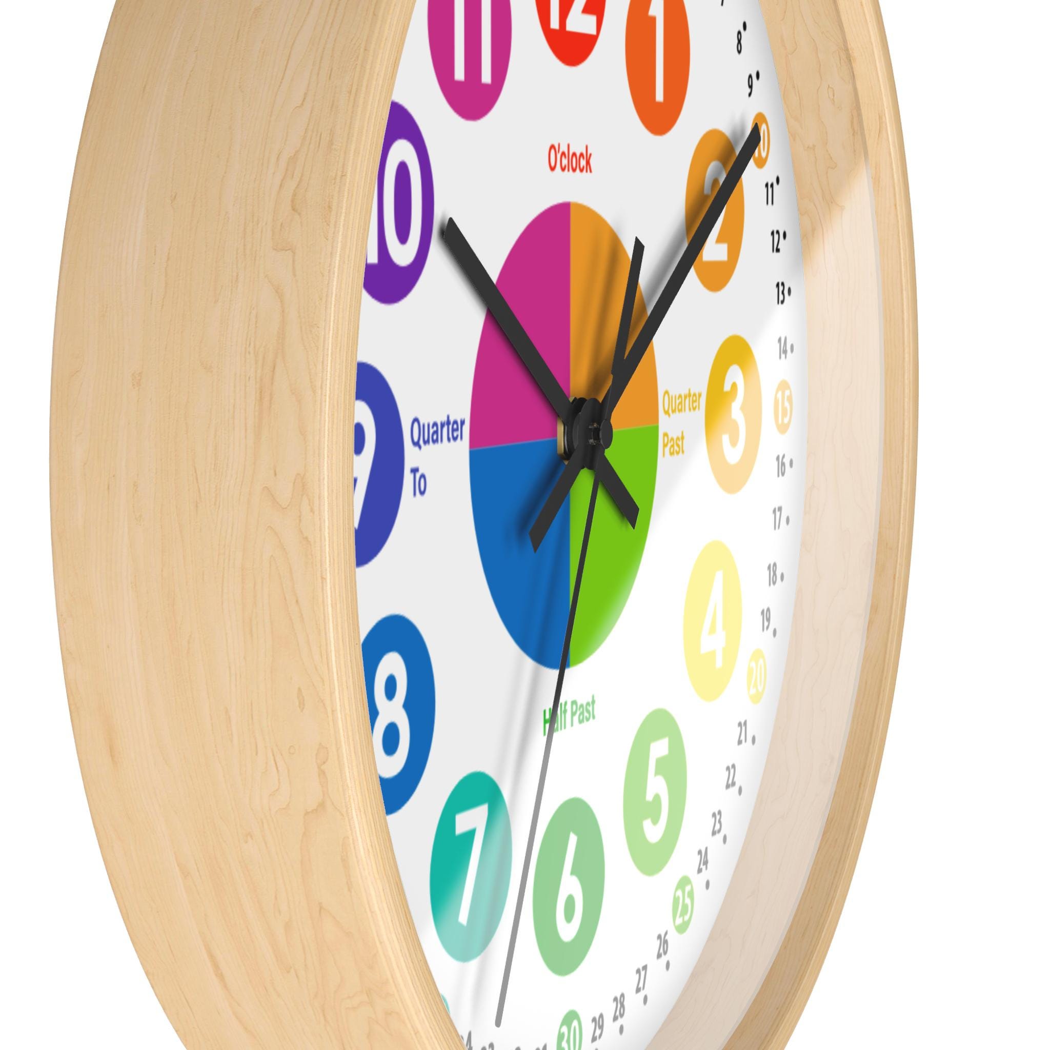 Kids Learning Clock: Educational Wall Decor, Classroom Teach Time - Etsy