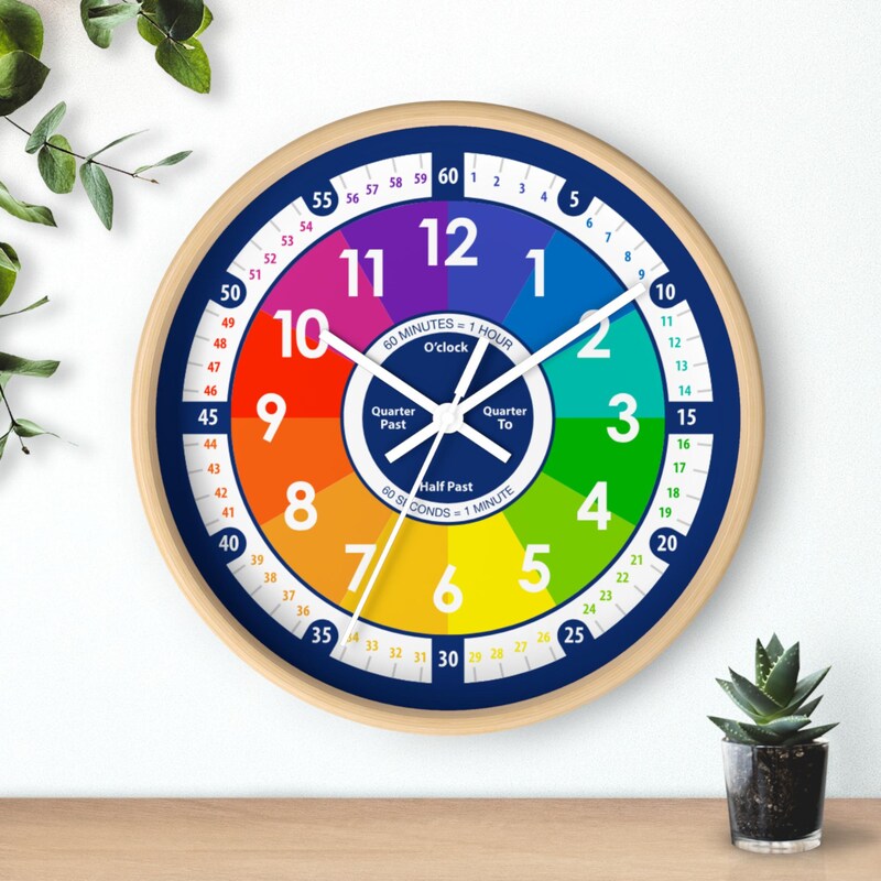 Rainbow Wall Clock - Etsy