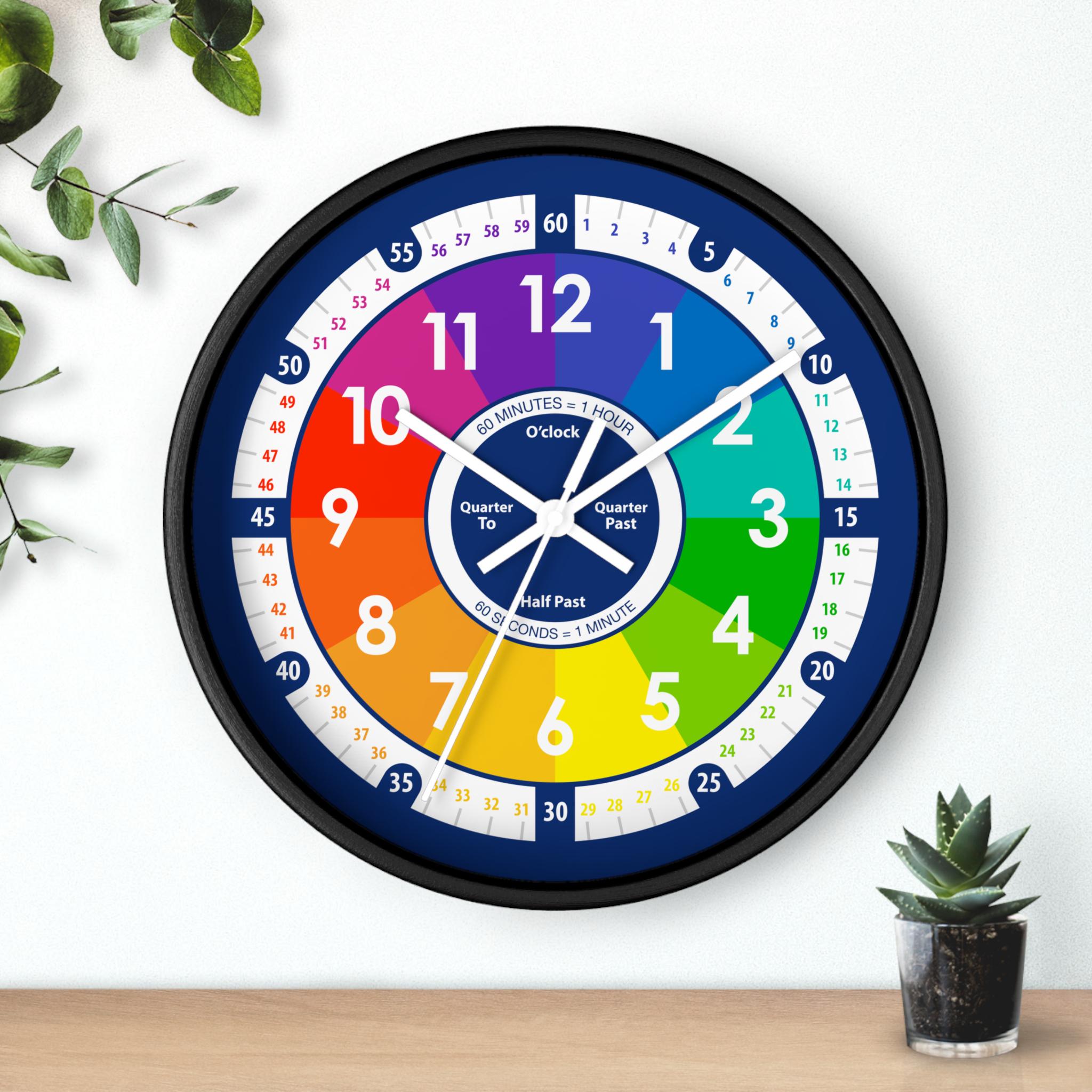 Kids Learning to Tell Time Clock: Colorful Classroom Decor, Educational ...