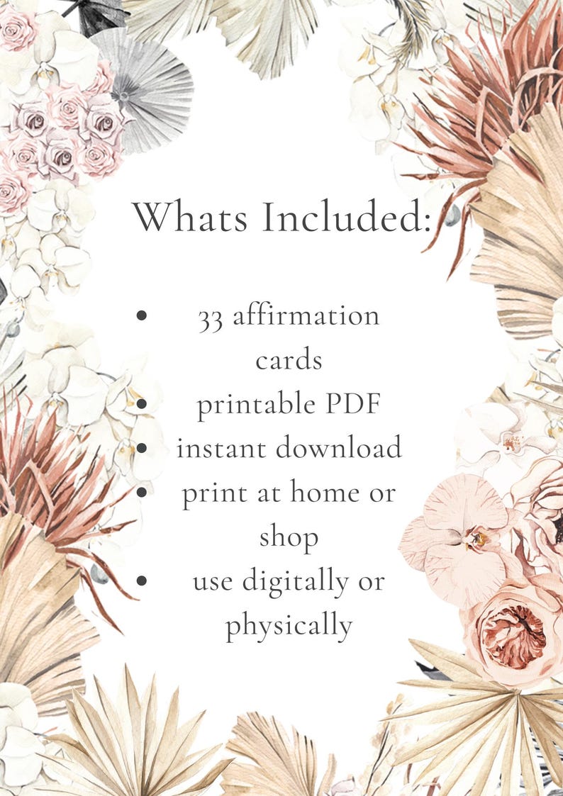 33 Boho Affirmation Cards | Daily Self Love & Positive Mindset ...