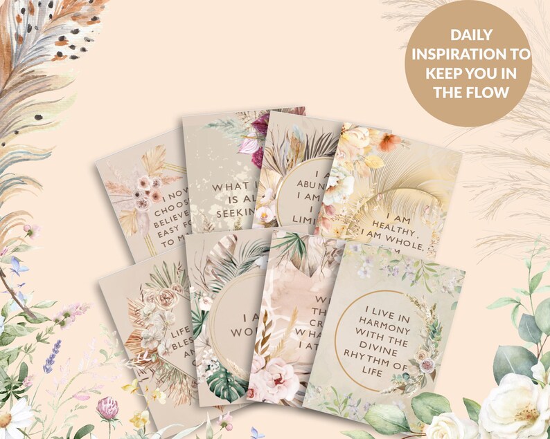 33 Boho Affirmation Cards | Daily Self Love & Positive Mindset ...