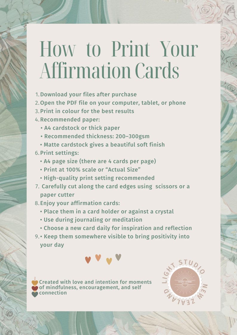 33 Boho Affirmation Cards | Daily Self Love & Positive Mindset ...
