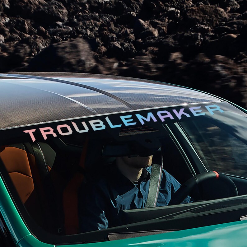 Troublemaker JDM Decal Sticker Custom Windshield Banner Decal Custom ...