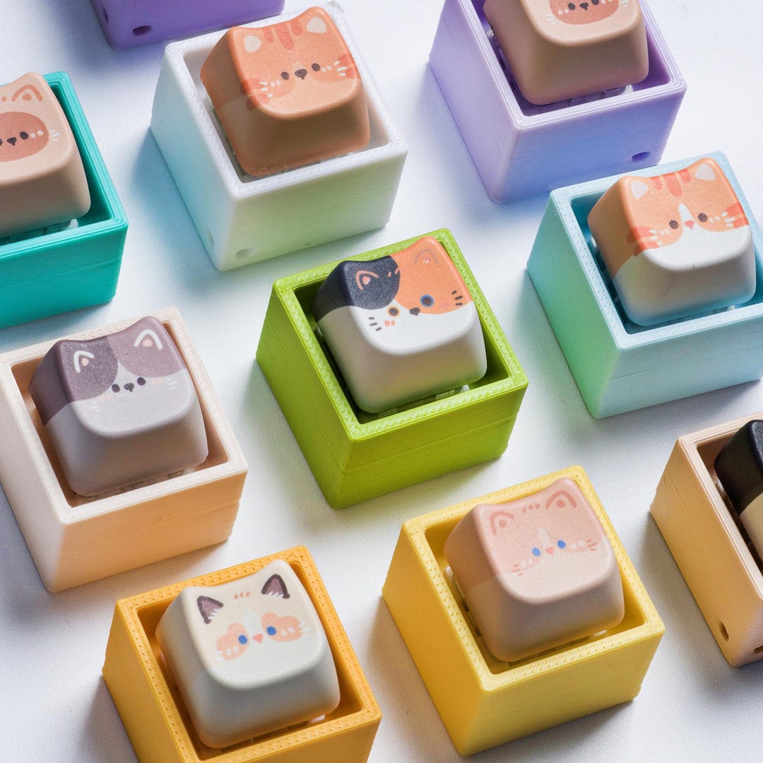 Cat Mechanical Keyboard Clicker | Fidget Keycap Toy | Portable Desk Toy ...