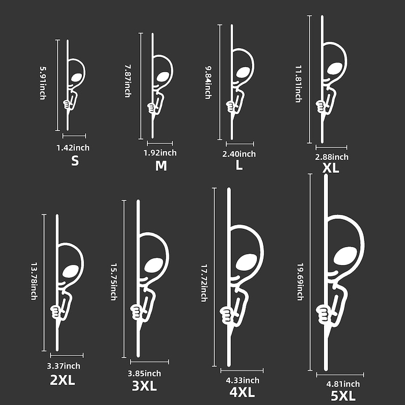 Alien Car Decal, Alien Peaker Decal Sticker, Funny Decal , Window Vinyl ...