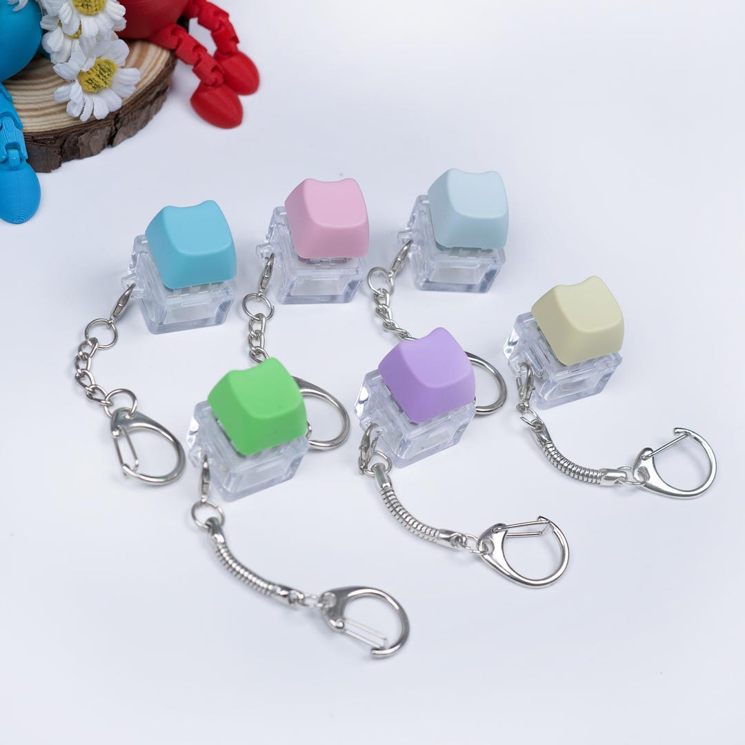 Cat Mechanical Keycap Keychain – Clicky Fidget Toy, Keyboard Accessory ...
