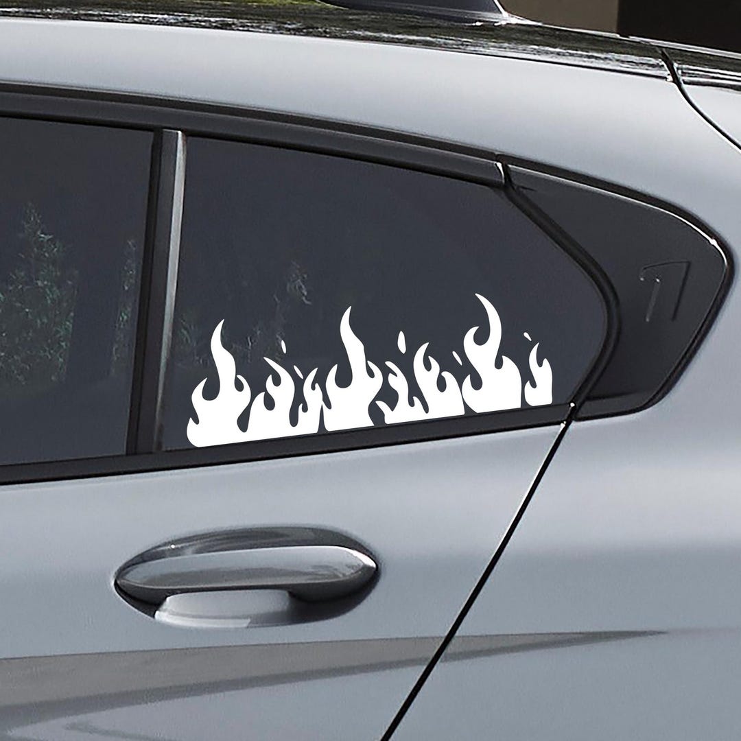 Flame Decal Windshield Banner Sticker | JDM Banner Windshield Decal ...