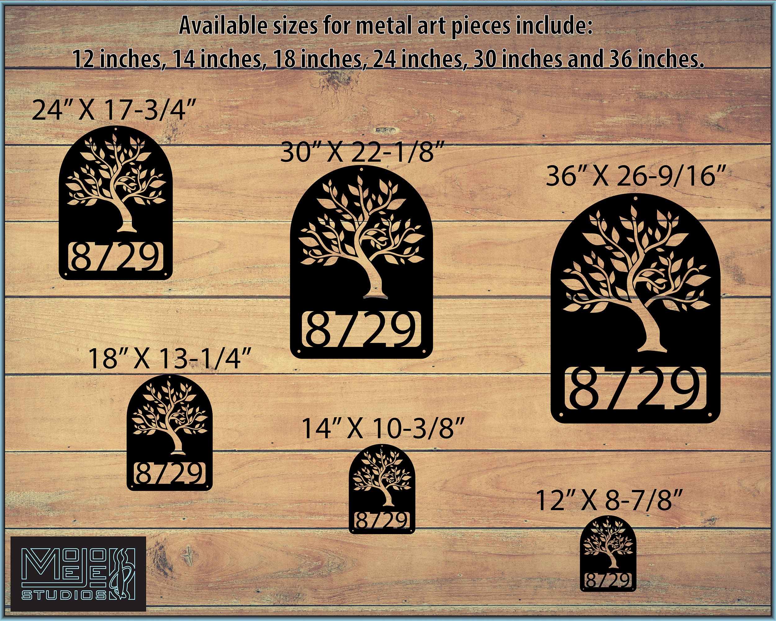 Custom Metal Tree Address Number Sign Decorative Tree Sign Modern House ...