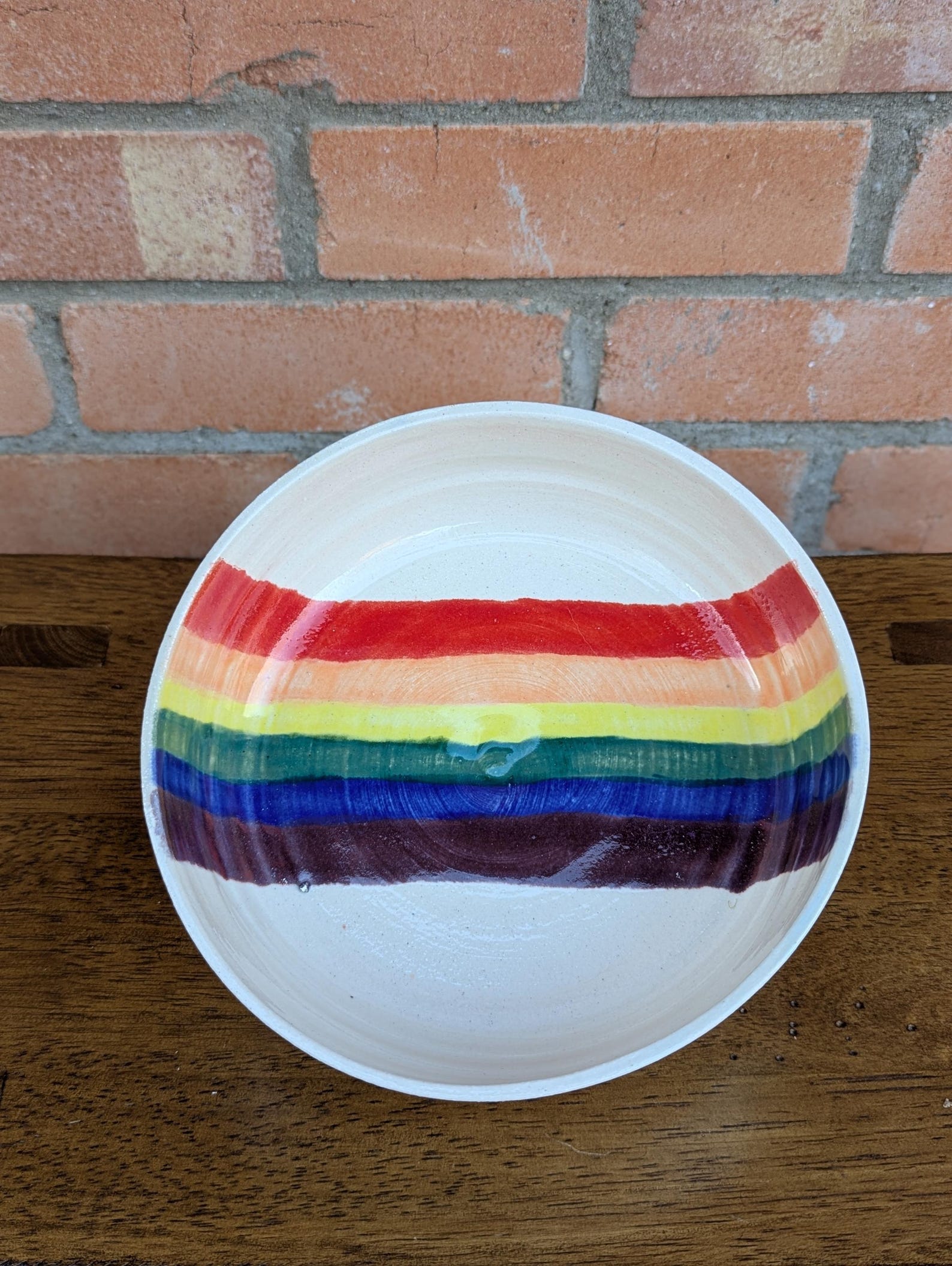 Hand Thrown and Glazed Ceramic Low Bowl With Rainbow Glaze! - Etsy