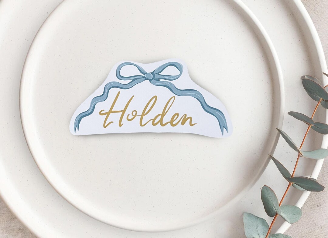 Calligraphy Ribbon Cutout Place Cards: Elegant Unique Wedding and ...