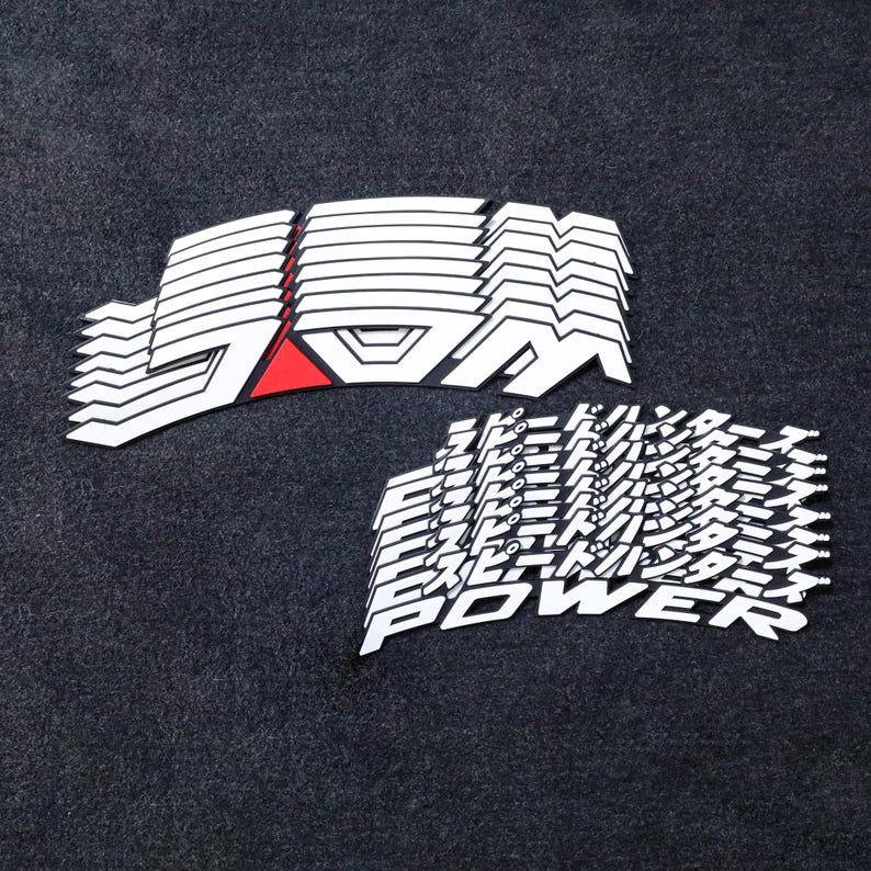 JDM Style Tire Lettering Sticker | PVC Decal | Car Accessory Gift for ...