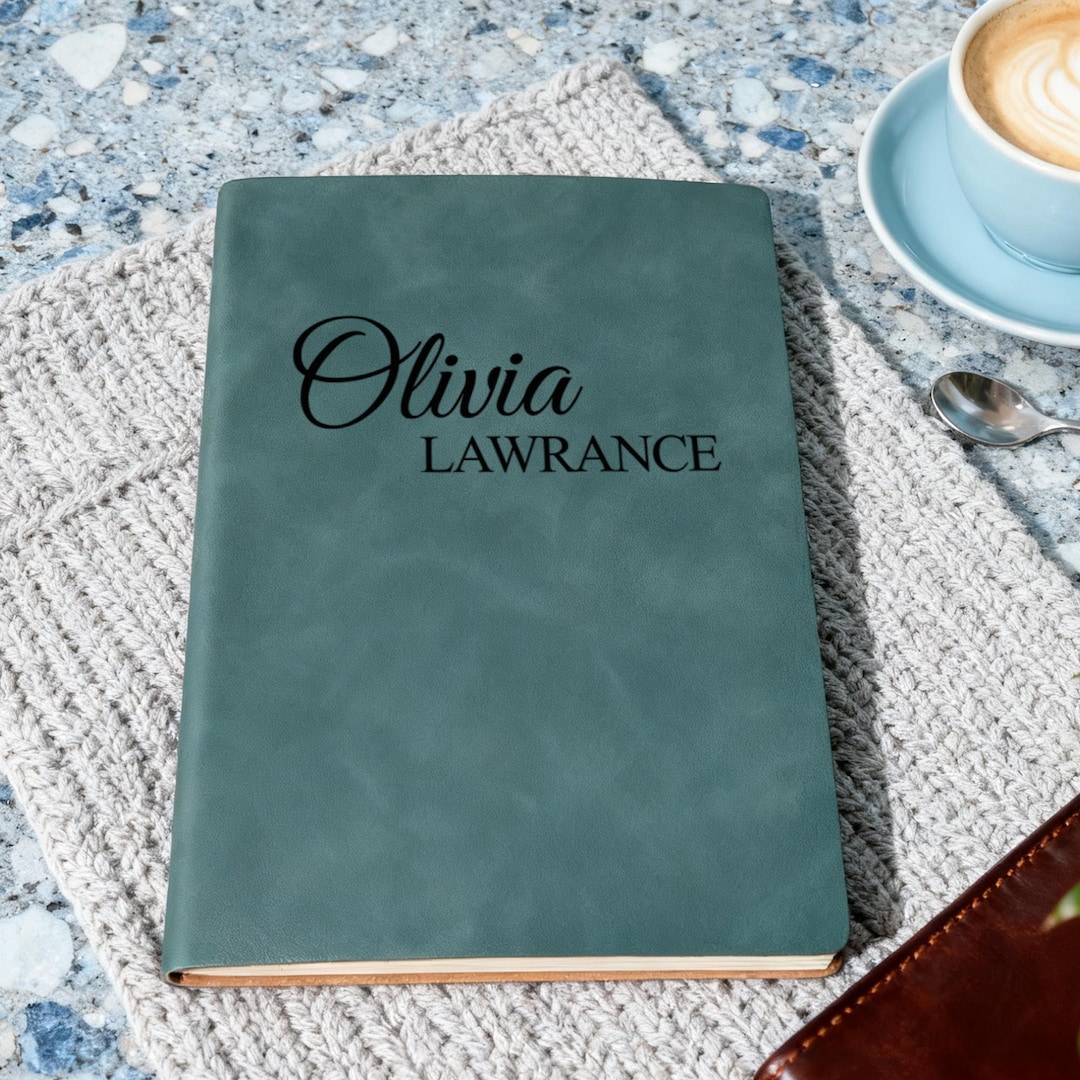 Personalized Leather Journal, Custom Engraved Notebook, Monogram ...