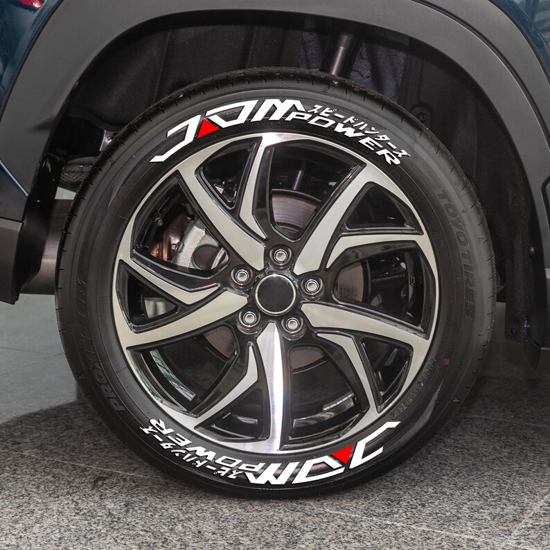 JDM Style Tire Lettering Sticker | PVC Decal | Car Accessory Gift for ...