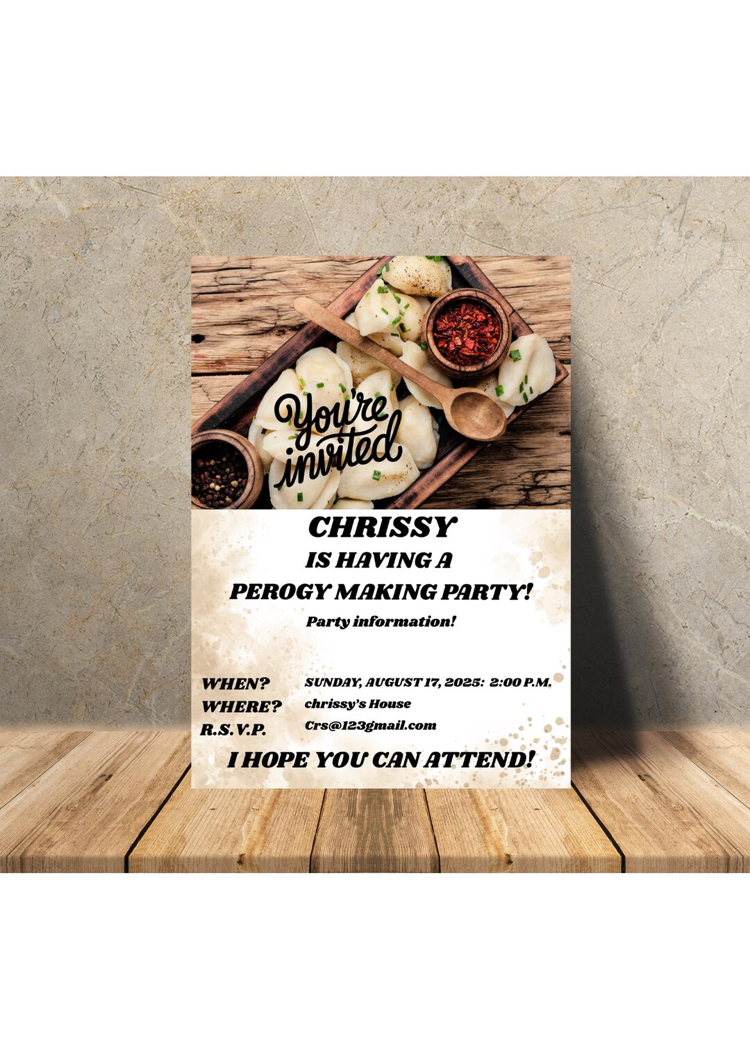 Editable Perogy Party Invitation (digital Download) - Etsy