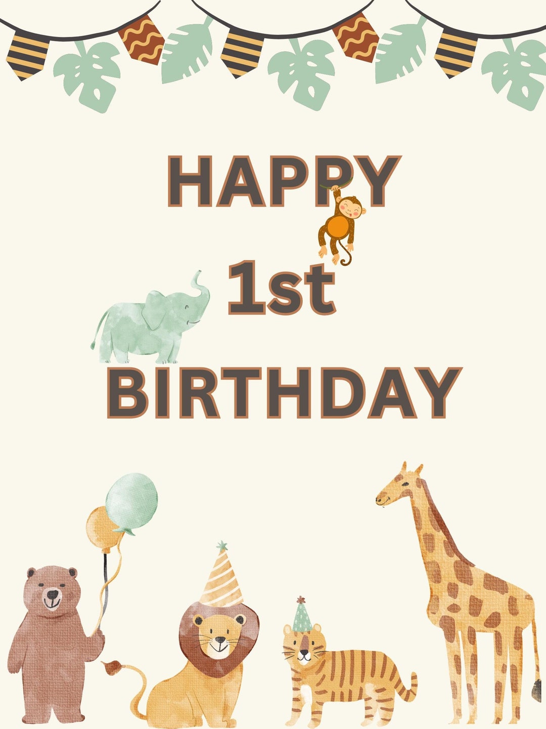 Animal Themed Birthday Poster - Etsy