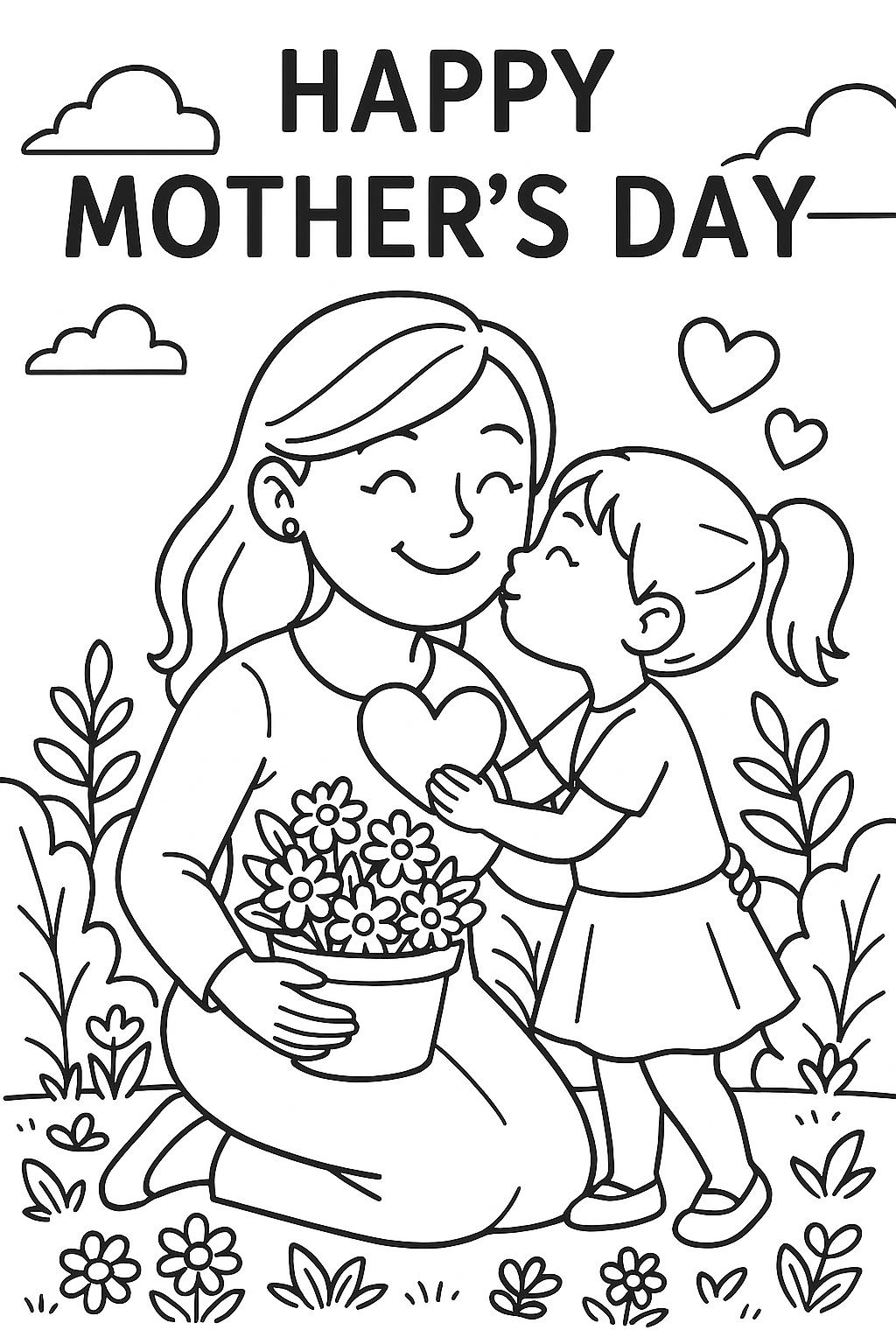 Mother's Day Gift, Kids Coloring Pages, Kids Coloring, Mother's Day ...