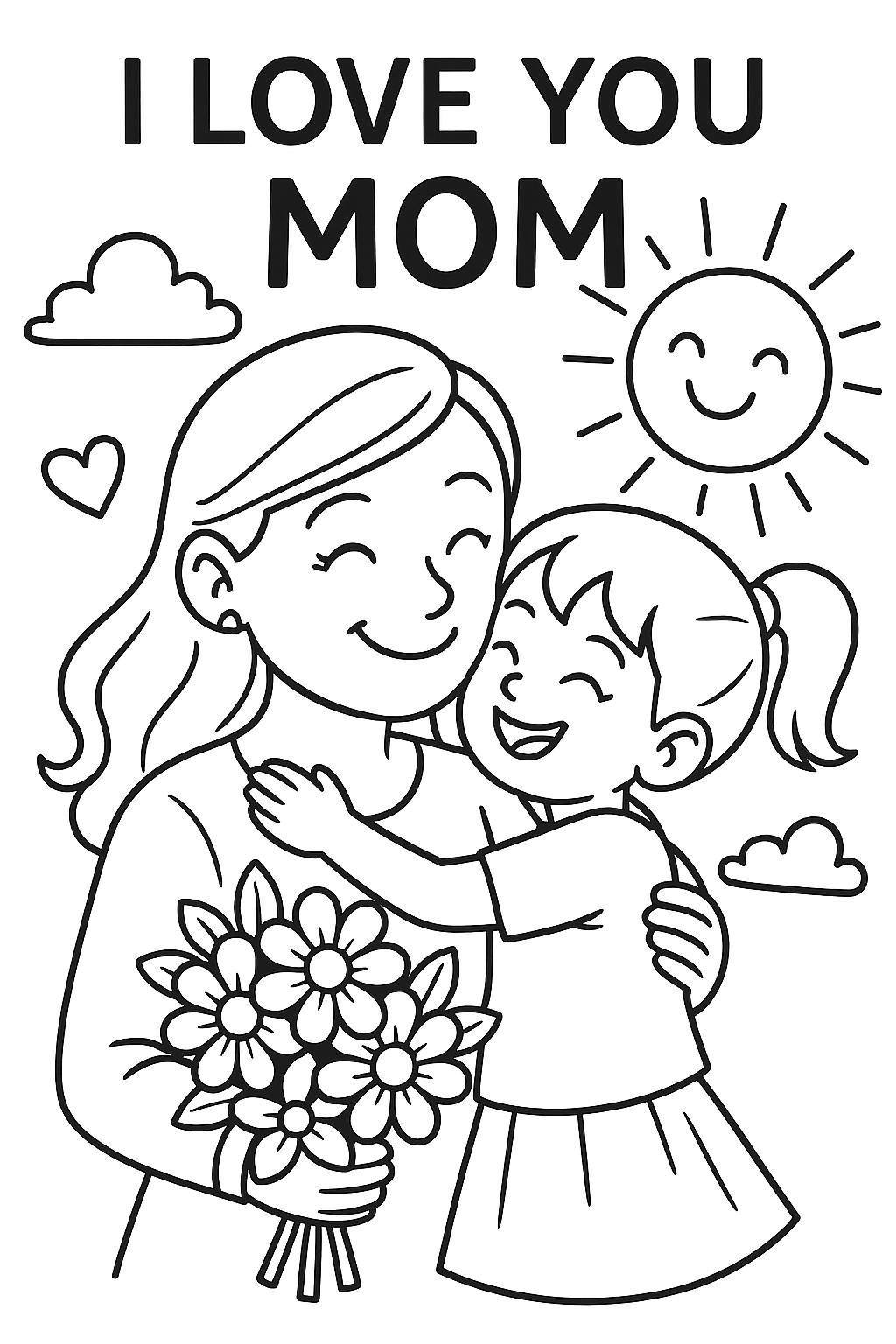 Mother's Day Gift, Kids Coloring Pages, Kids Coloring, Mother's Day ...