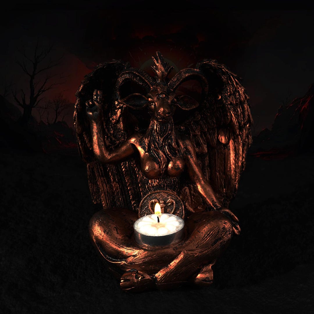 Infernal Throne Satanic Meditation Candle Holder for Occult Altars ...