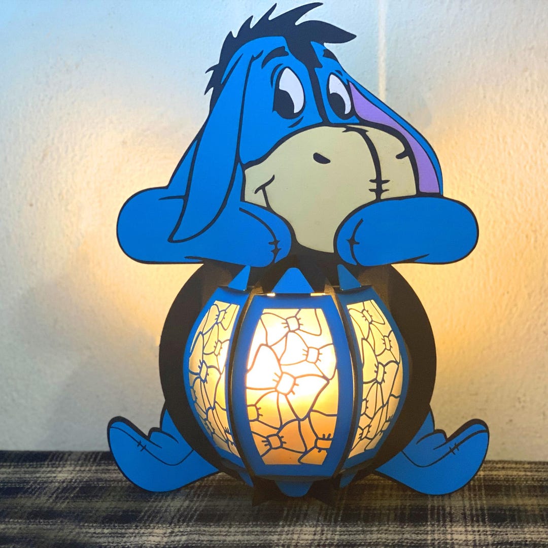Eeyore Cartoon Lantern Digital File, Cartoon Lampcandle, Cartoon Light ...