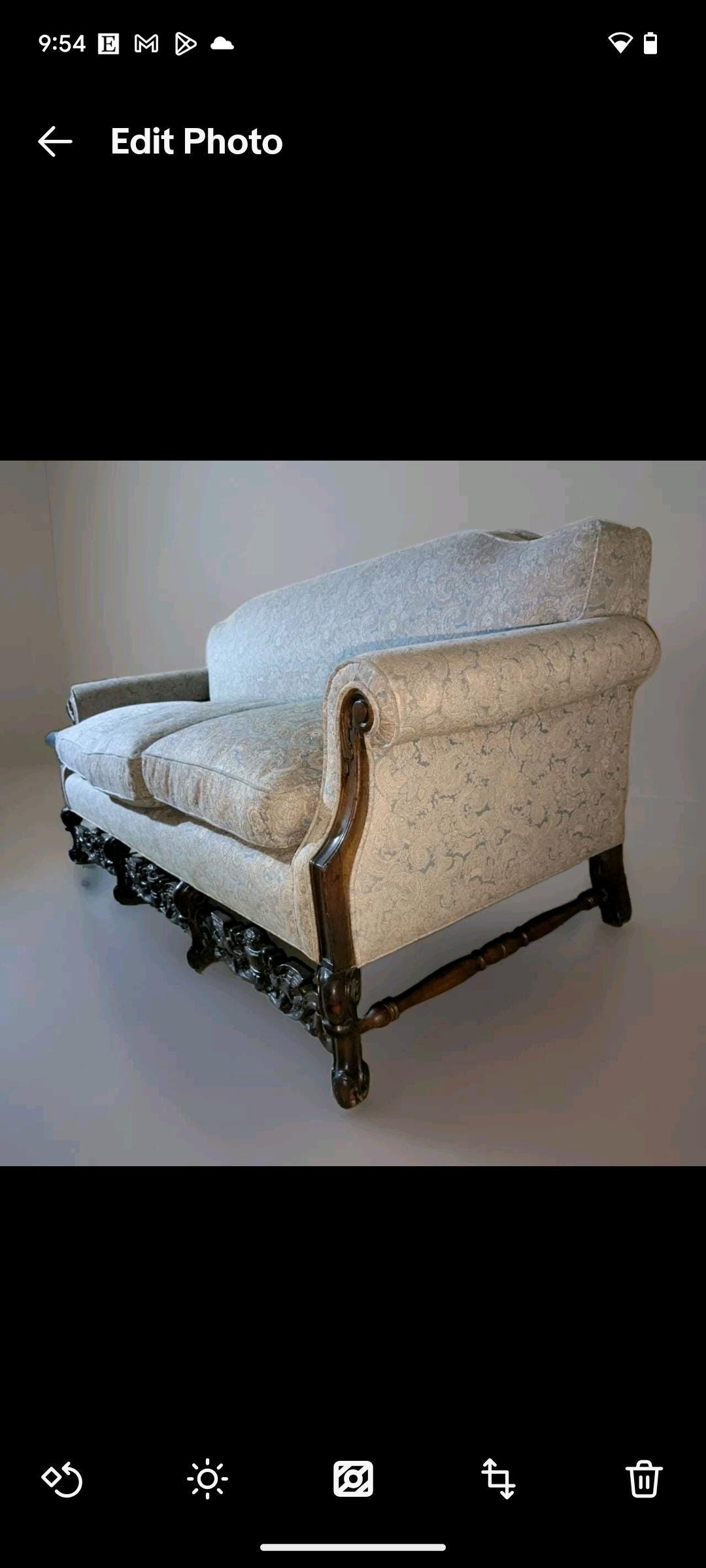 Jacobean Style Gothic Hand Carved Solid Wood Sofa Couch Upholstered ...