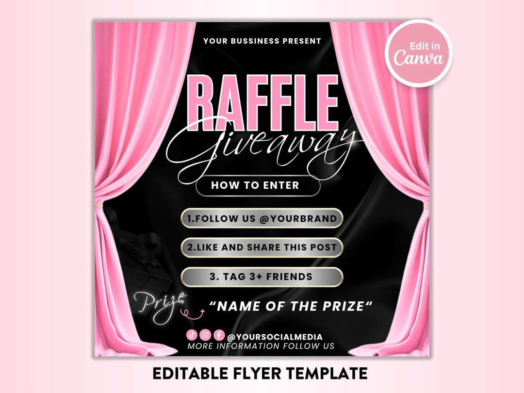 DIY Giveaway Flyer, Raffle Ticket Flyer,lash Giveaway Flyer ...